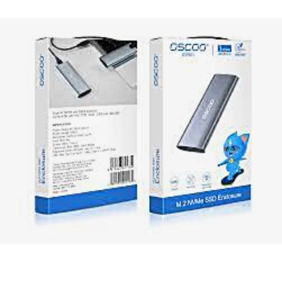 OSCOO M.2 NVME | SATA SSD Enclosure | USB 3.0 | USB-C | Dual Protocol Aluminum Body